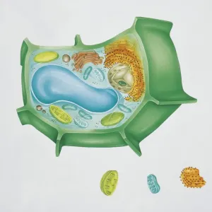 Cross section digital illustration of plant with roots in