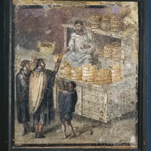 Ancient Roman fresco with harbour scene from Stabiae #9475687