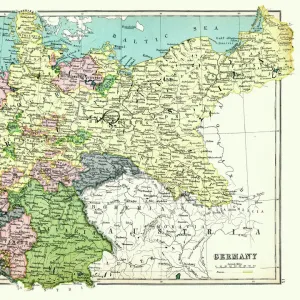 Antique map of Germany, 19th Century, 1880s Our beautiful Wall Art and ...