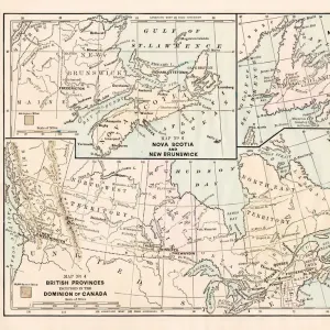 Antique map of Dominion of Canada, 1880s, 19th Century
