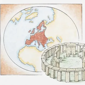 Illustrated map of Bronze Age civilisations across Europe #13540753