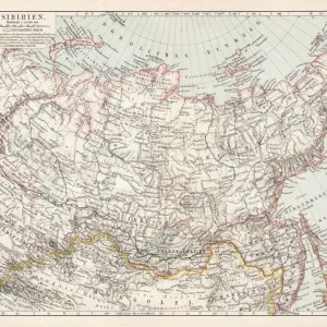 Map of Siberia scanned 1888 map Our beautiful Wall Art and Photo Gifts ...