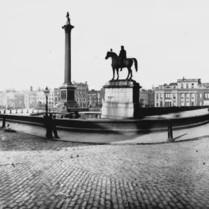 Mounted Print of Trafalgar Square, London. circa 1870s