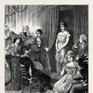 Illustrations of woman shouting showing sound waves #13546939