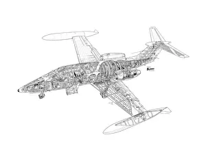 Business Aircraft Cutaways Art Prints Collection