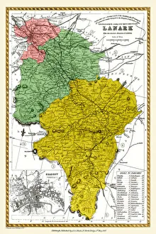 Old County Map Of Lanark Collection of Photo Prints and Gifts