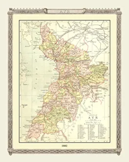 Old County Map Of Ayr Collection of Photo Prints and Gifts