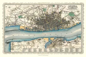 Old Map Of Liverpool Art Prints, Posters & Puzzles